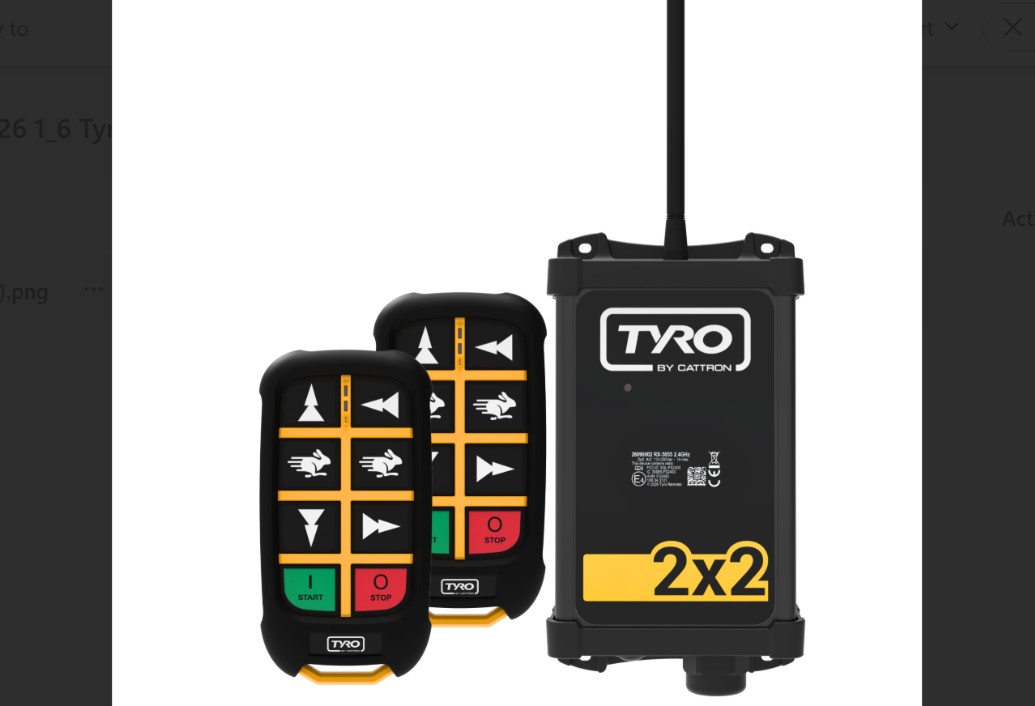 Cattron introduces Tyro 2x2 package for hoist and jib remote control ...